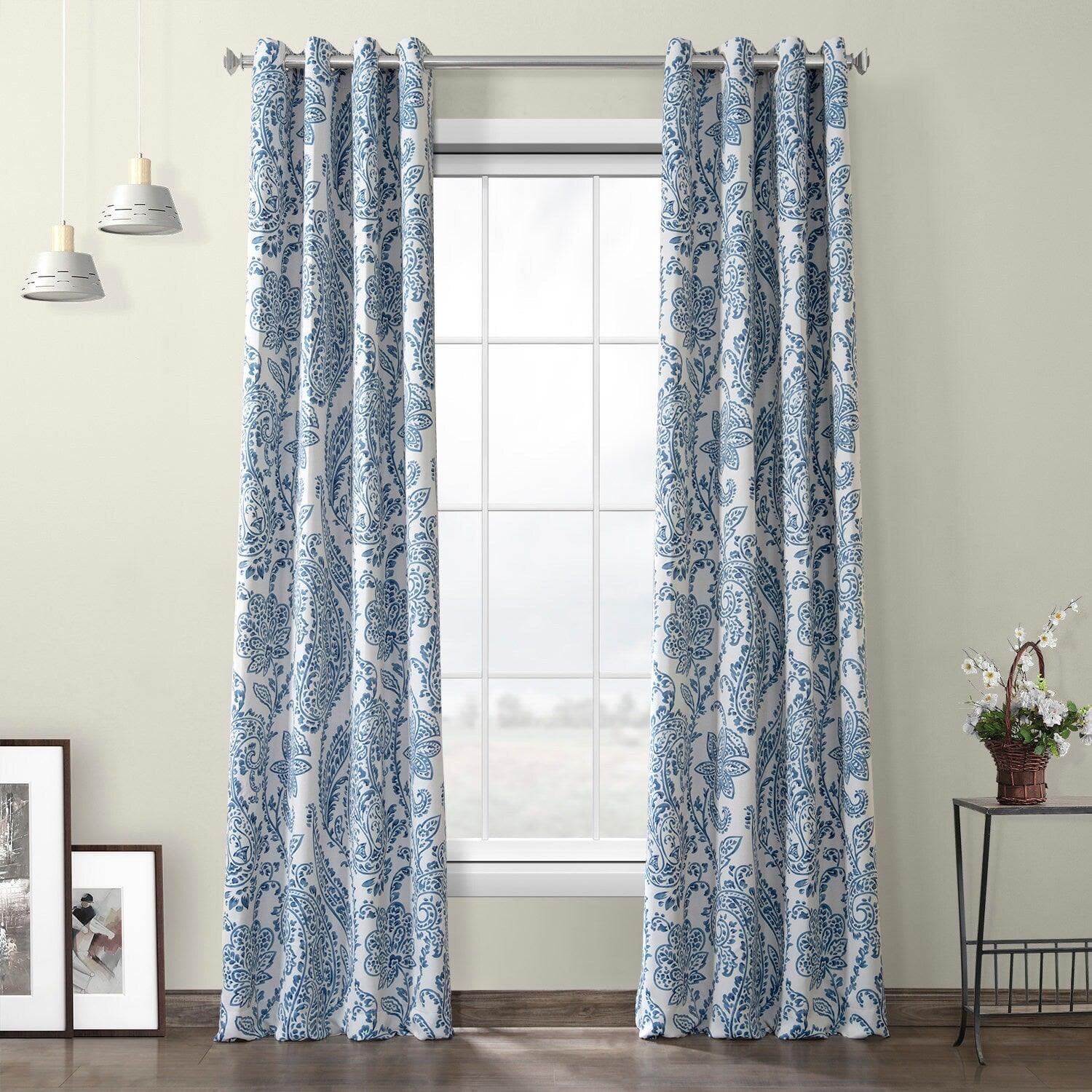 Light Blue Patterned Curtains