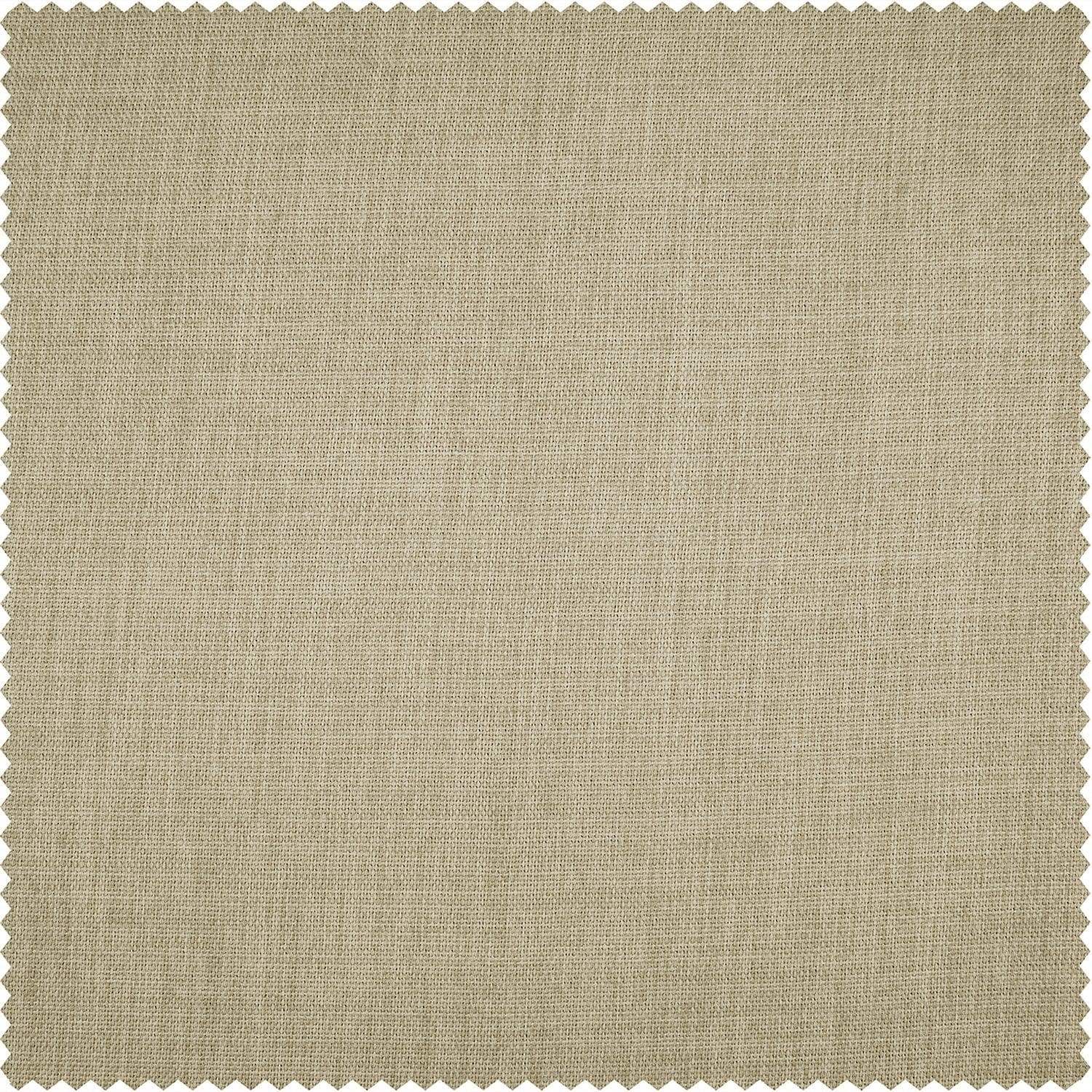 Thatched Tan Textured Faux Linen Custom Curtain