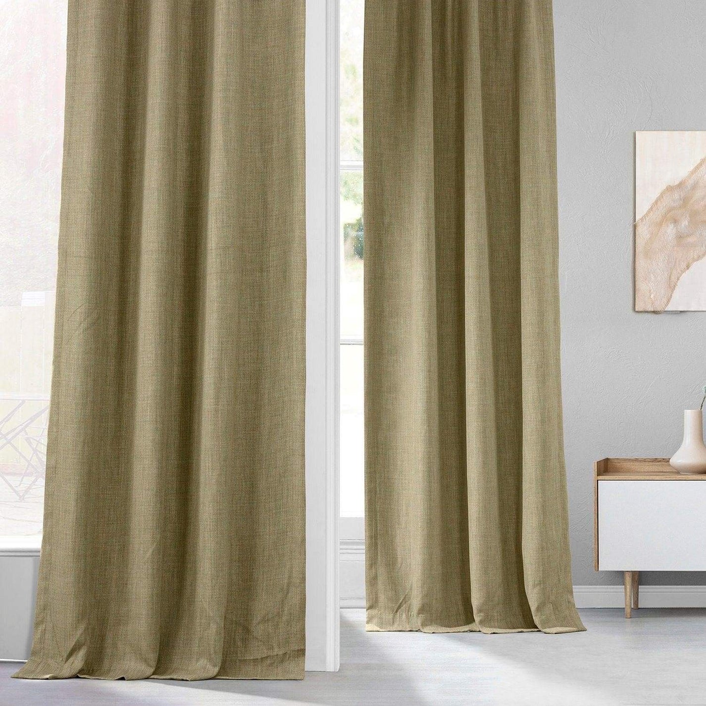 Nomad Tan Textured Faux Linen Custom Curtain – HalfPriceDrapes.com