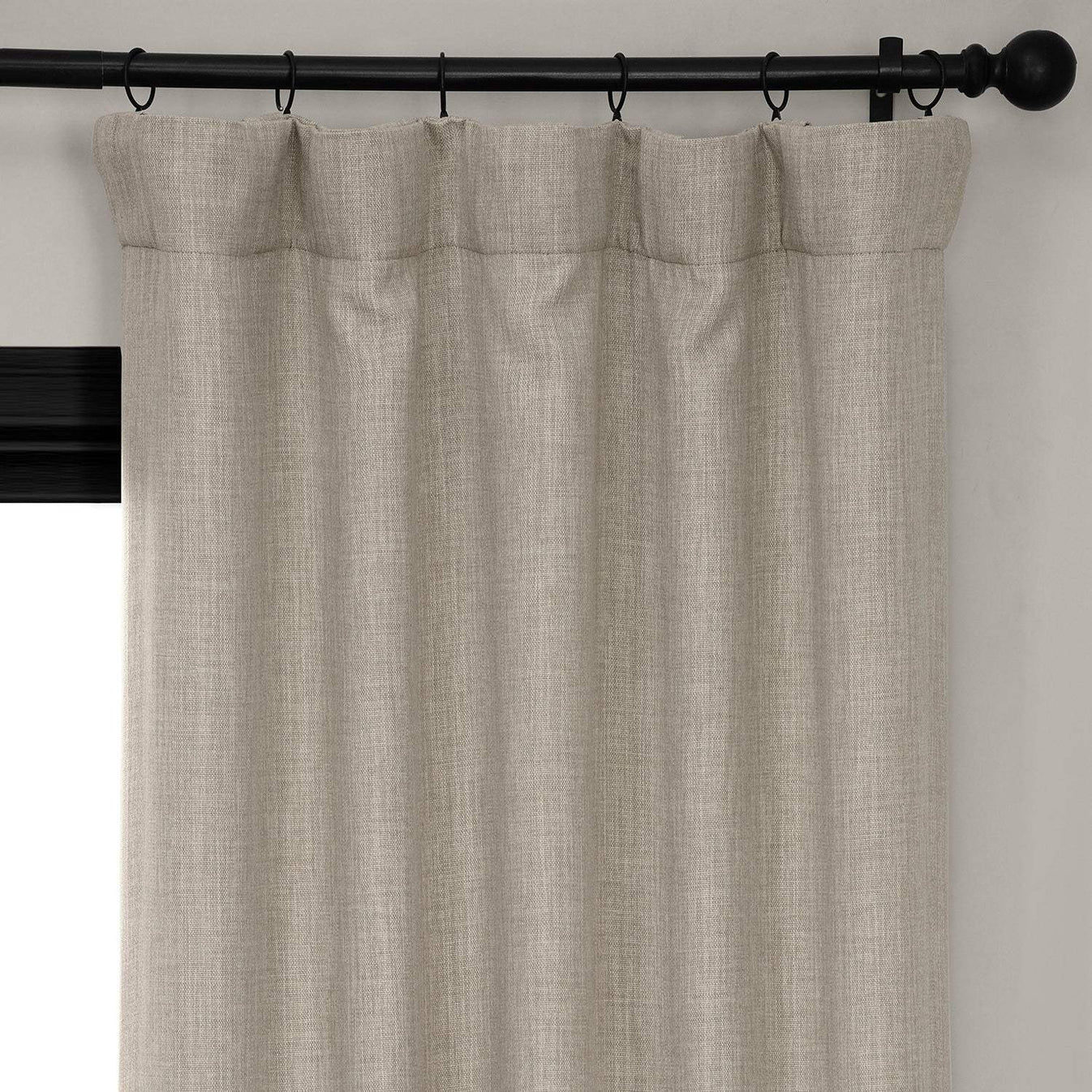 Oatmeal Textured Faux Linen Room Darkening Curtain – HalfPriceDrapes.com