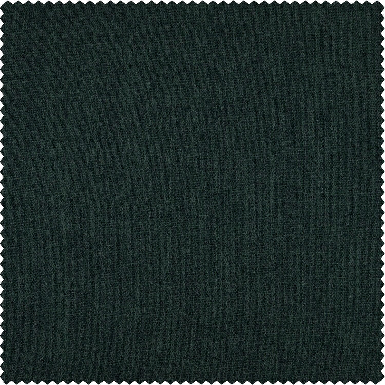 Focal Green Textured Faux Linen Custom Curtain