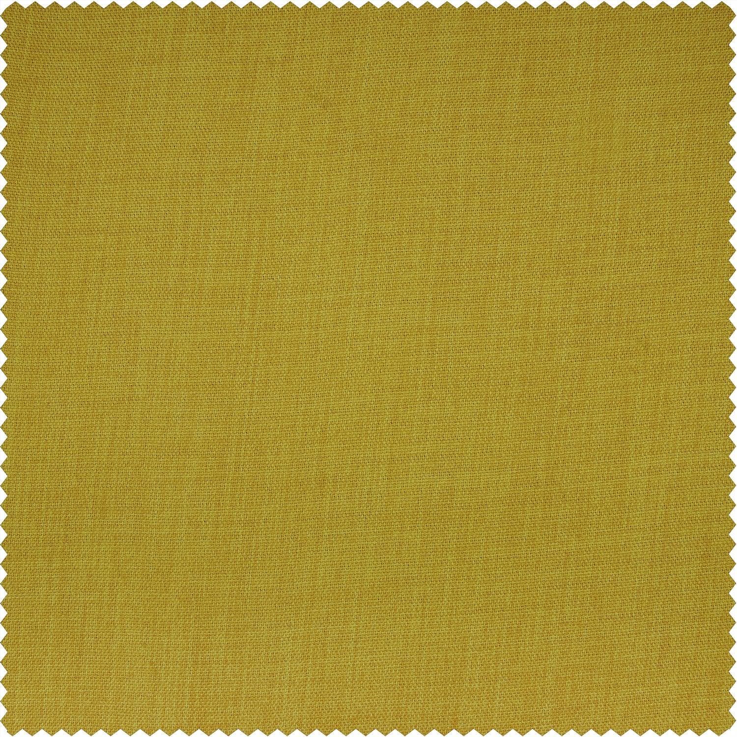 Ochre Textured Faux Linen Custom Curtain