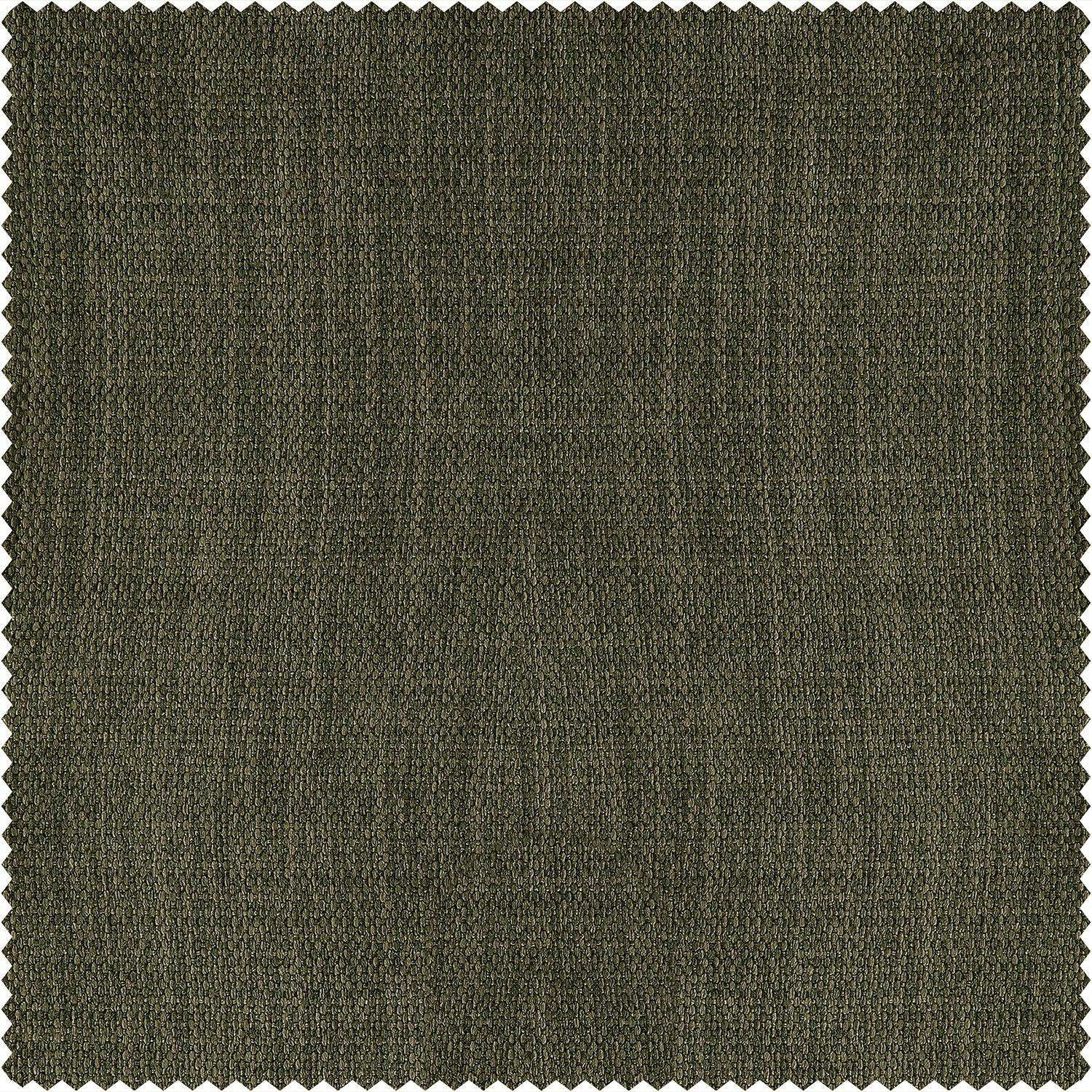 Khaki Green Textured Faux Linen Custom Curtain