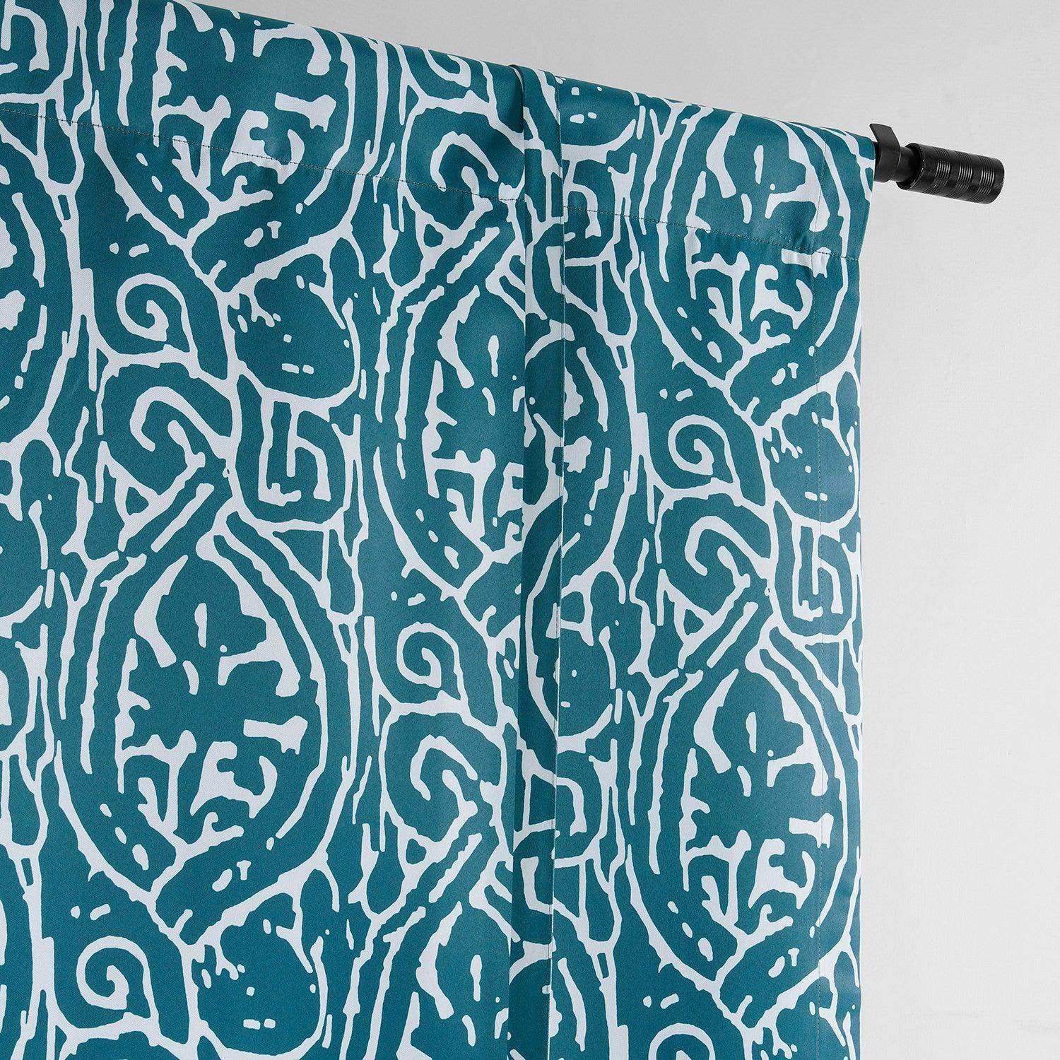 Abstract Teal Tie-Up Window Shade