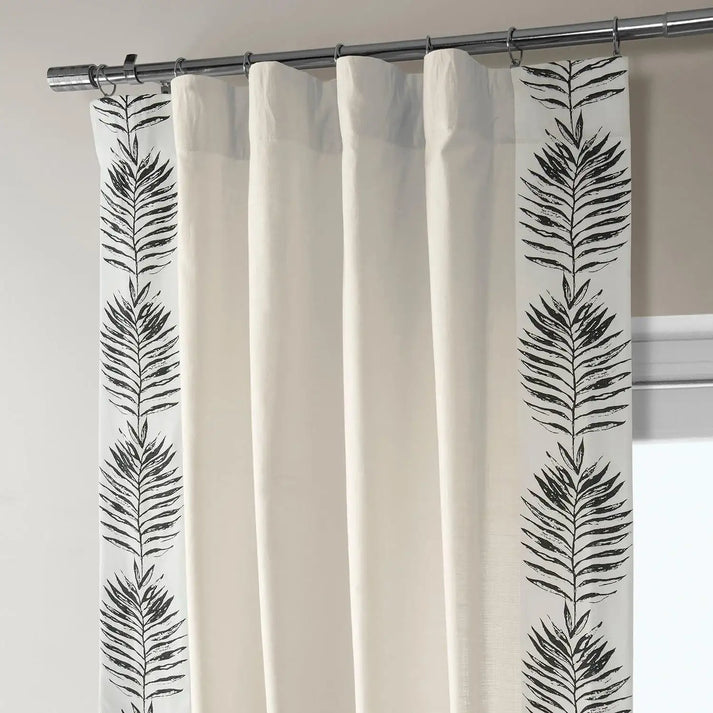 Sago Black Bordered Cotton Curtain – HalfPriceDrapes.com