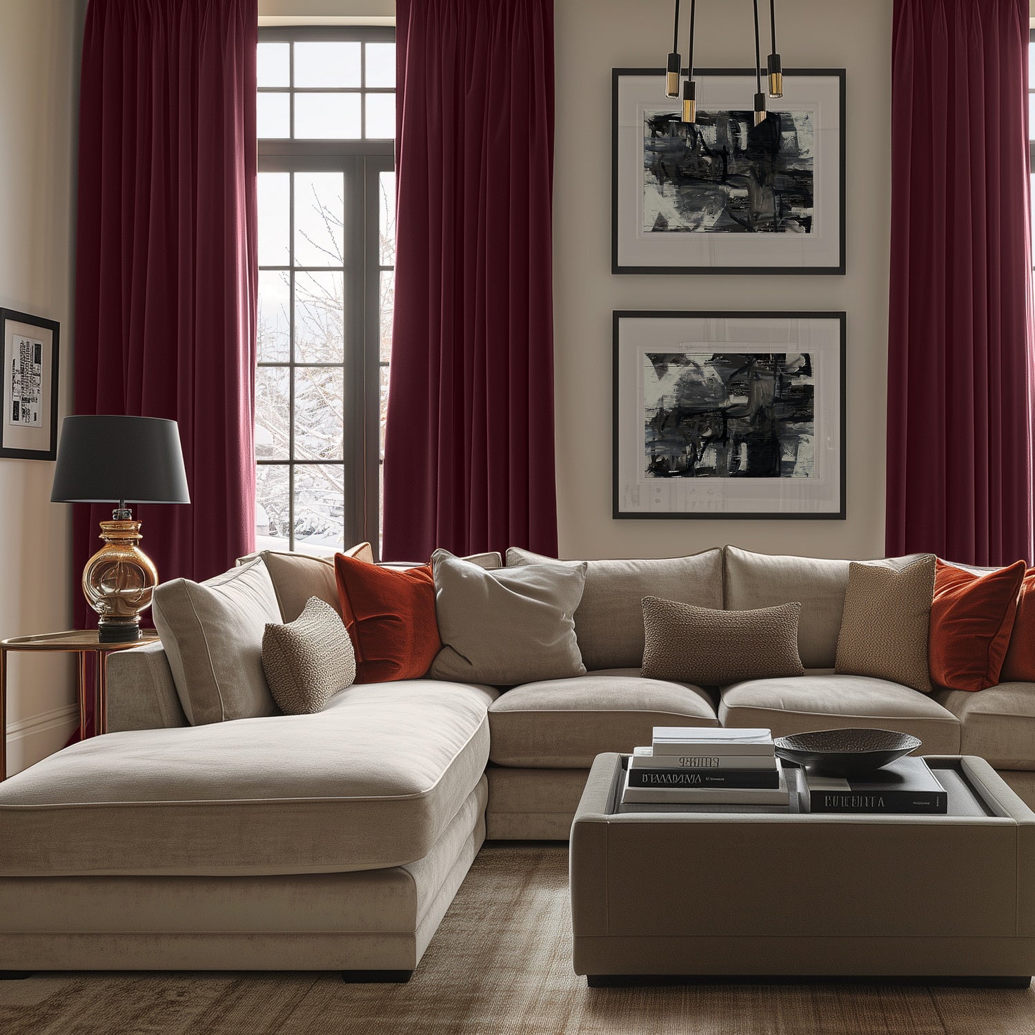 Dark Merlot Heritage Plush Velvet Custom Curtain