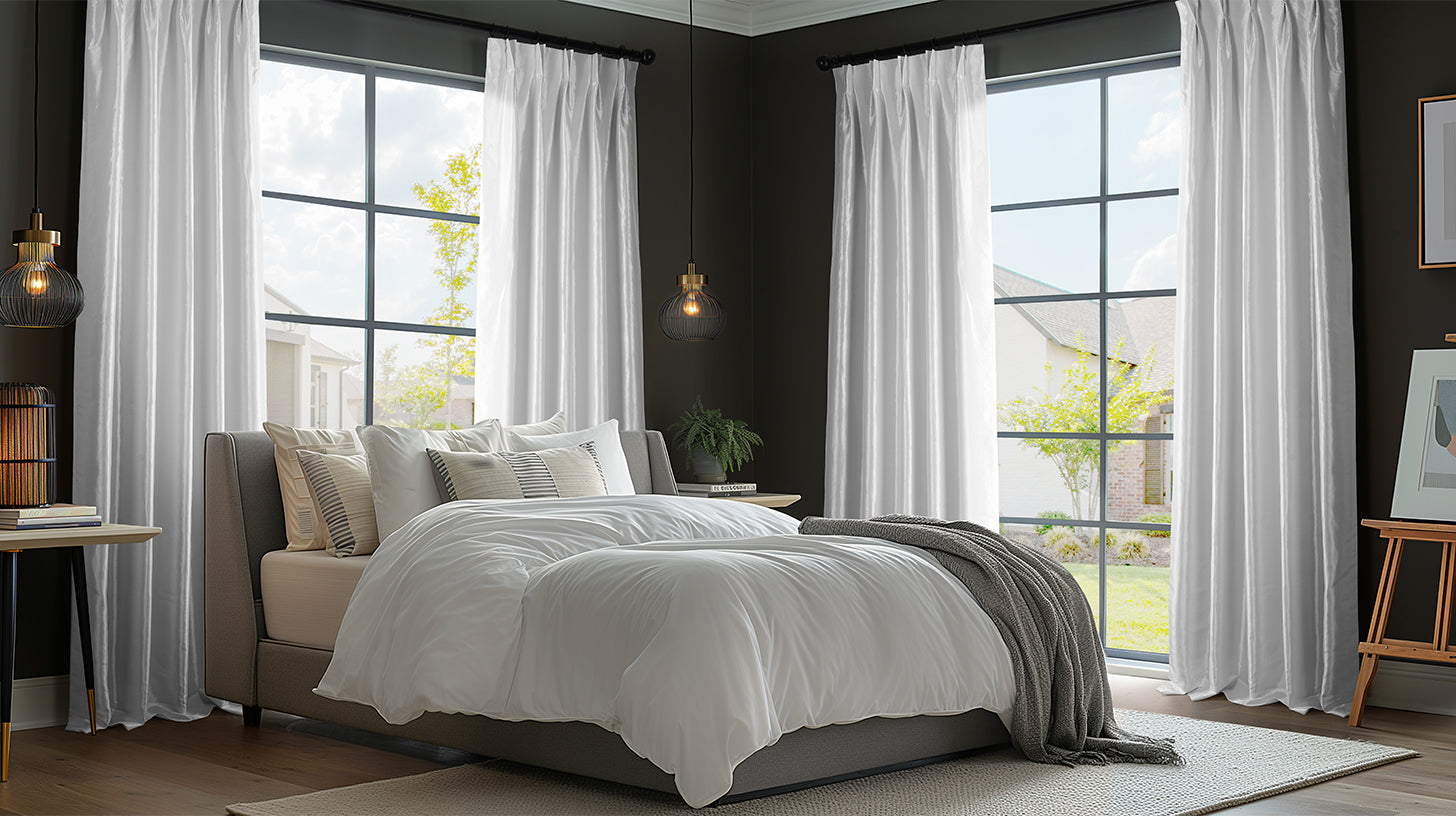 Dark Grey Dune Textured Cotton Curtain Pair (2 Panels)