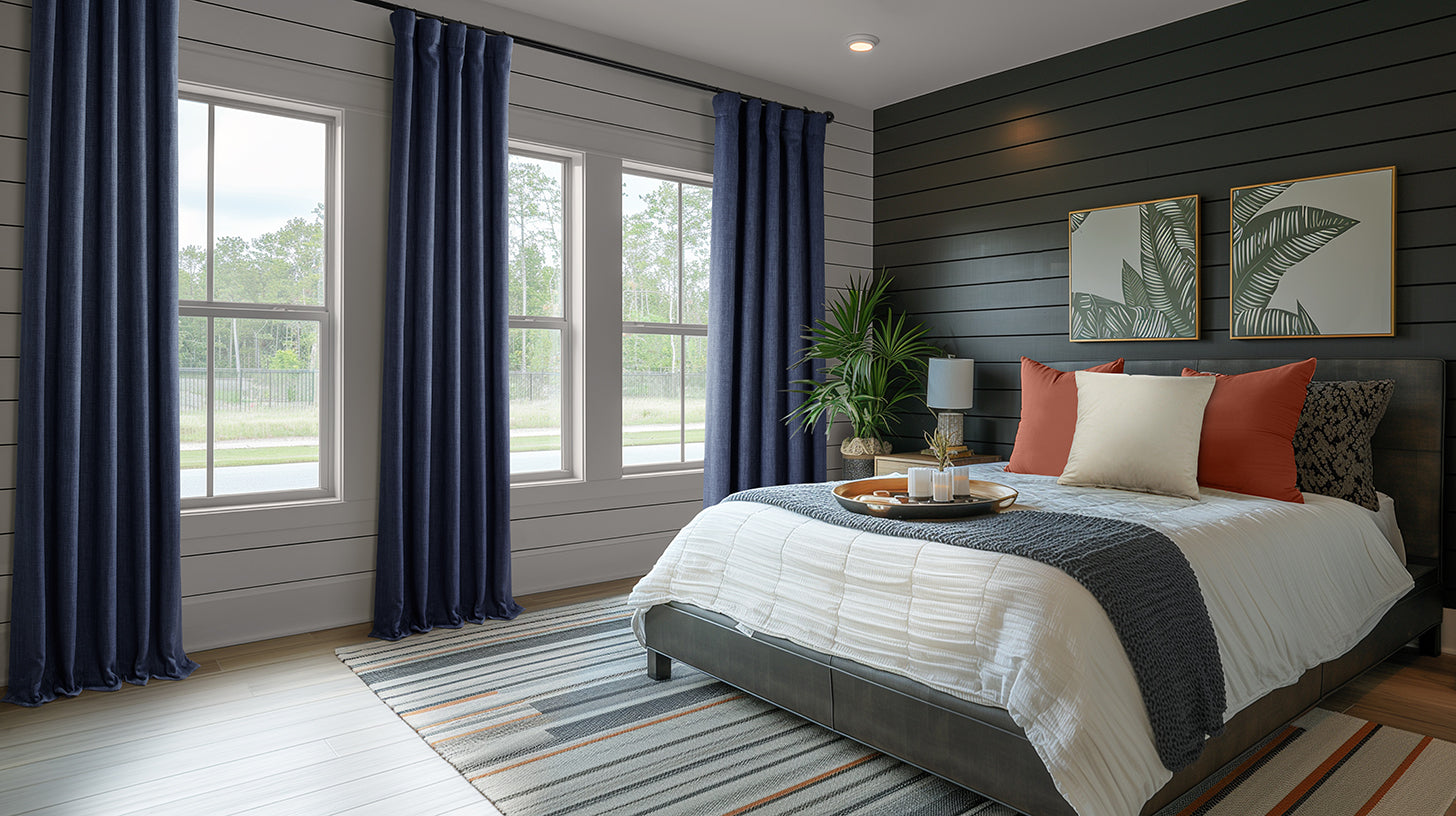 Dark Grey Dune Textured Cotton Curtain Pair (2 Panels)