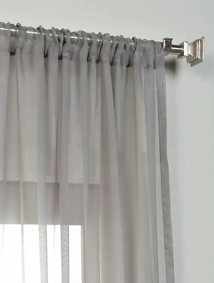 Grey Sheer Curtain Pair (2 Panels) – HalfPriceDrapes.com