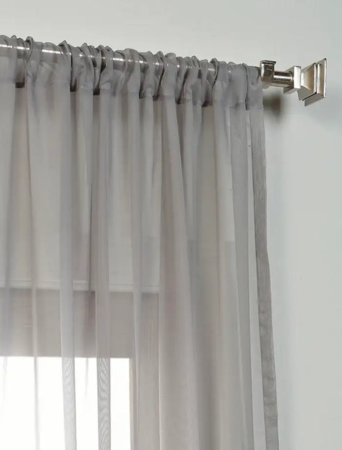 Grey Sheer Curtain Pair (2 Panels) – HalfPriceDrapes.com