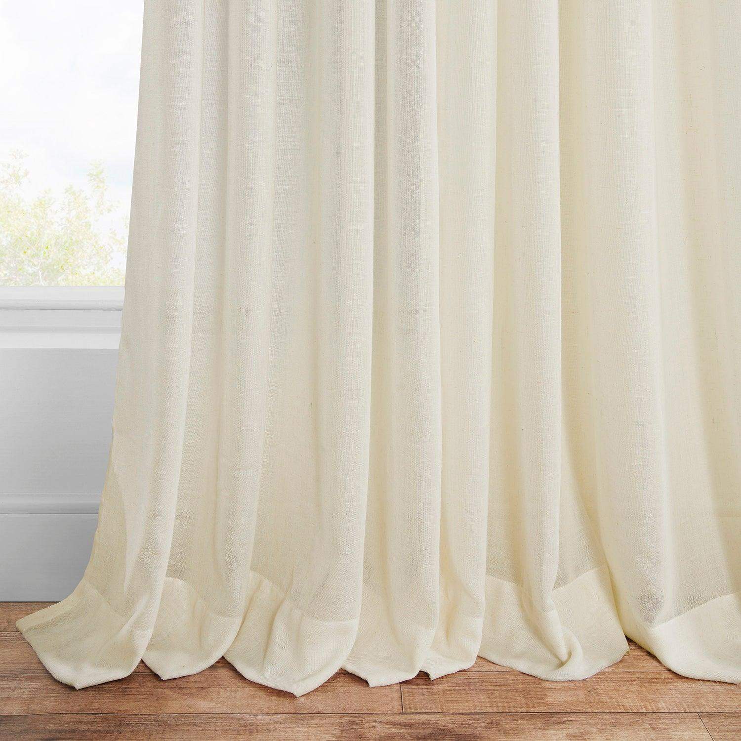 Gardenia Grommet Textured Faux Linen Sheer Curtain – HalfPriceDrapes.com