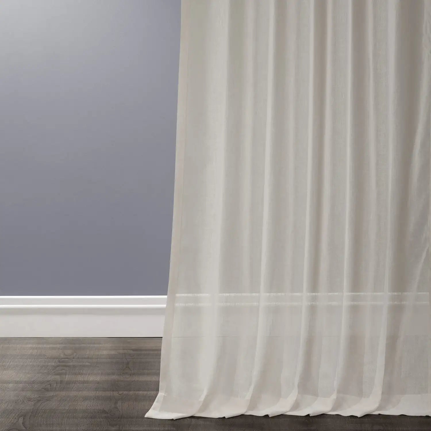 Gardenia Textured Faux Linen Sheer Custom Curtain