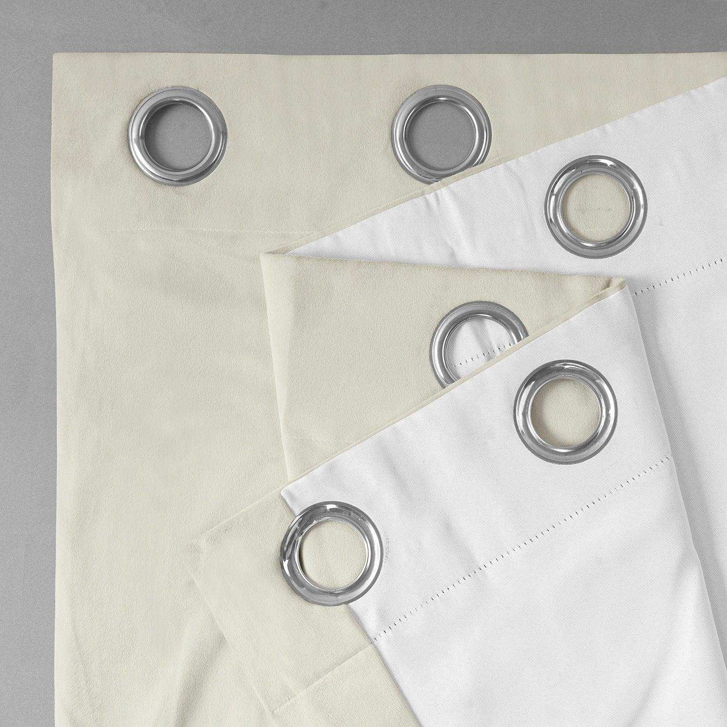 Porcelain White Grommet Signature Velvet Blackout Curtain