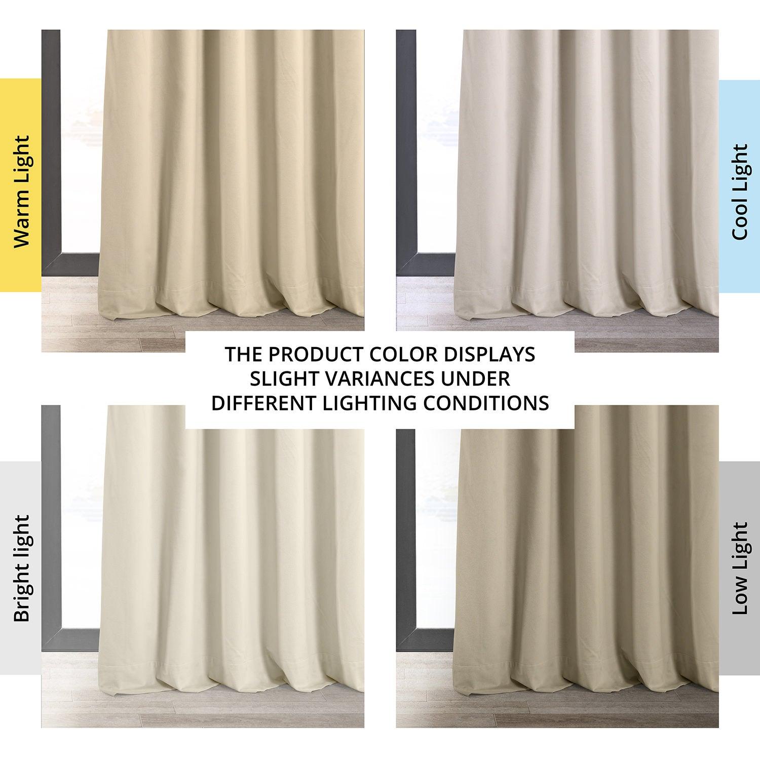Alabaster Beige Signature Velvet Blackout Curtain