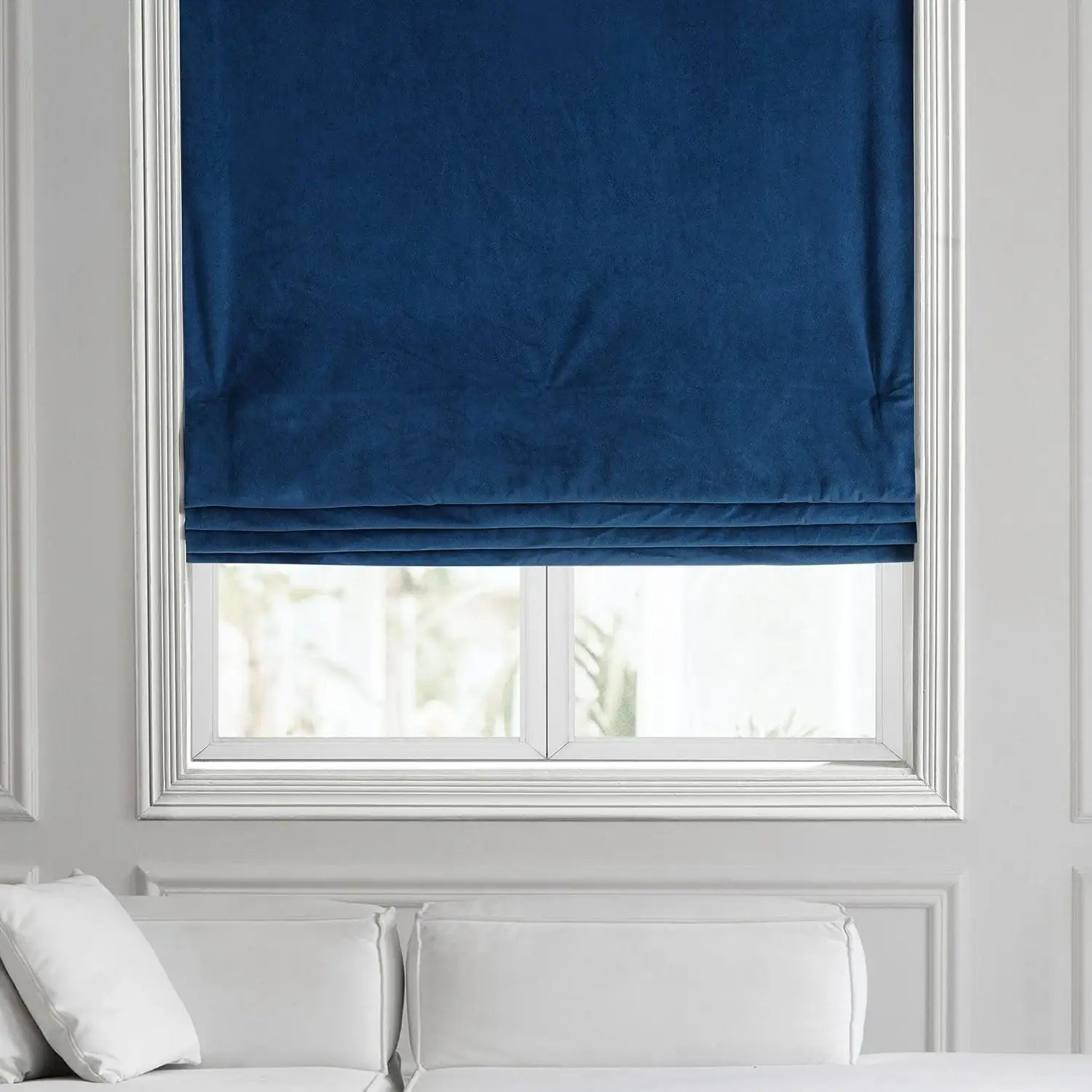 Union Blue Signature Velvet Roman Shade