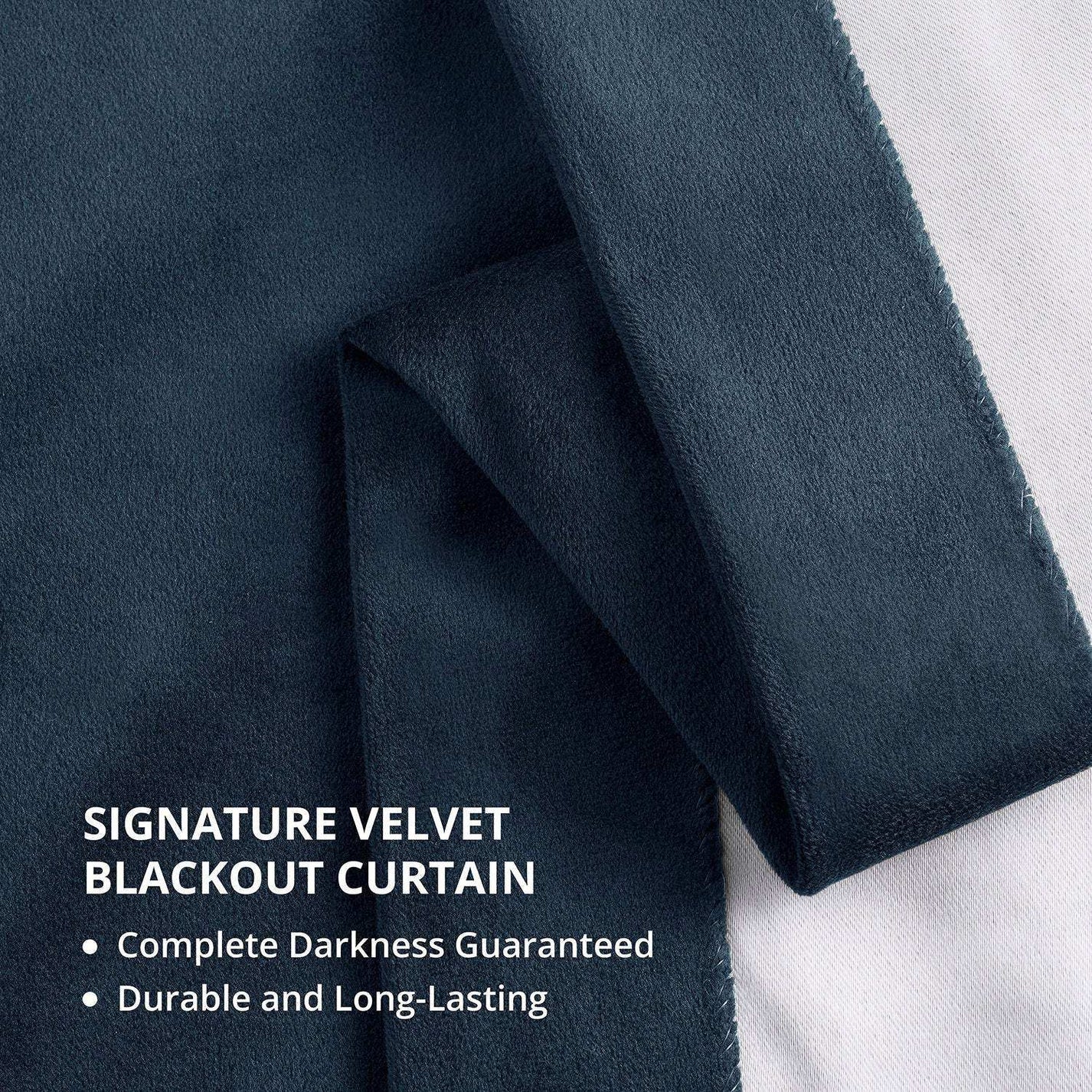 Midnight Blue Signature Velvet Blackout Curtain – HalfPriceDrapes.com