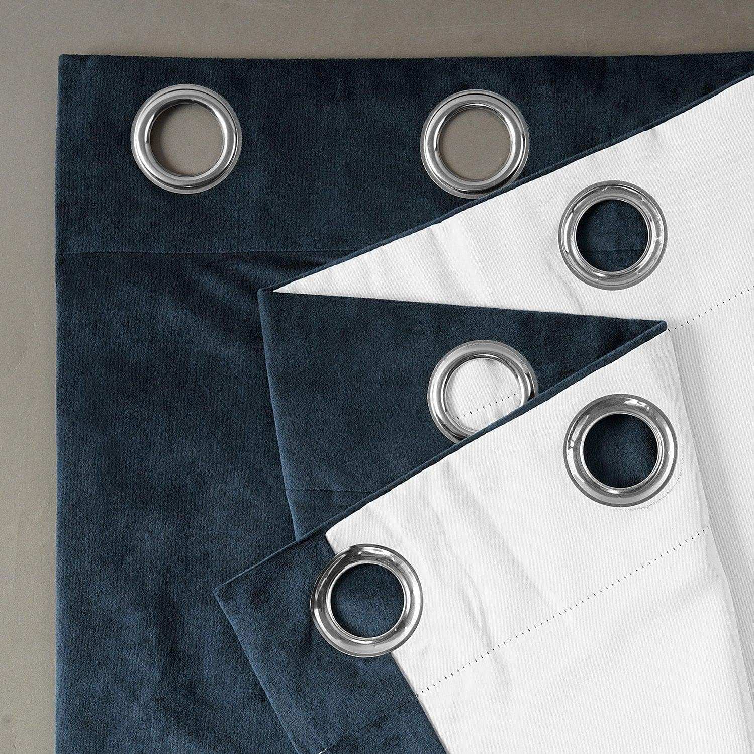 Midnight Blue Grommet Signature Velvet Blackout Curtain