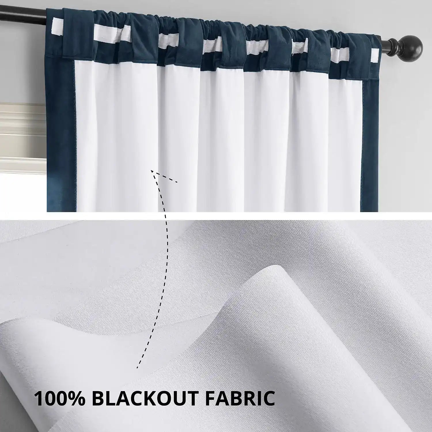 Midnight Blue Signature Velvet Blackout Curtain
