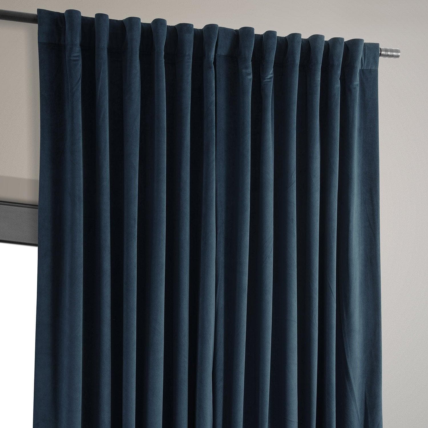 Midnight Blue Signature Extra Wide Velvet Blackout Curtain