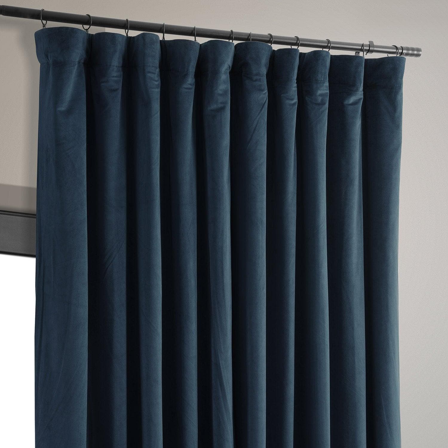 Midnight Blue Signature Extra Wide Velvet Blackout Curtain