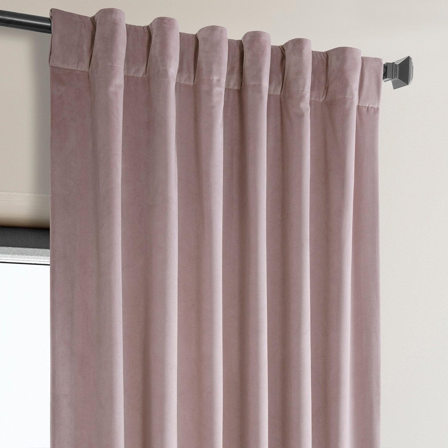 Mauve Heritage Plush Velvet Room Darkening Curtain
