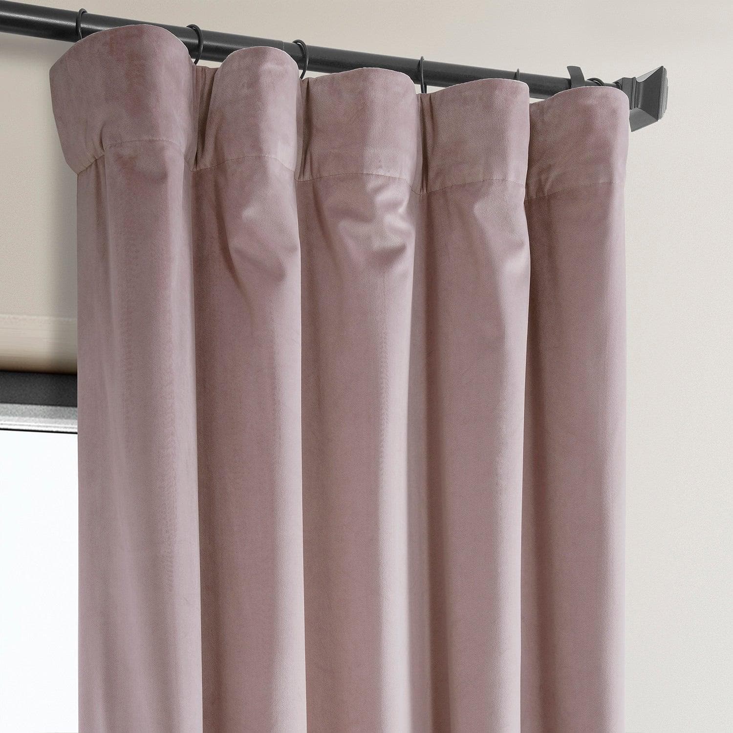 Mauve Heritage Plush Velvet Room Darkening Curtain
