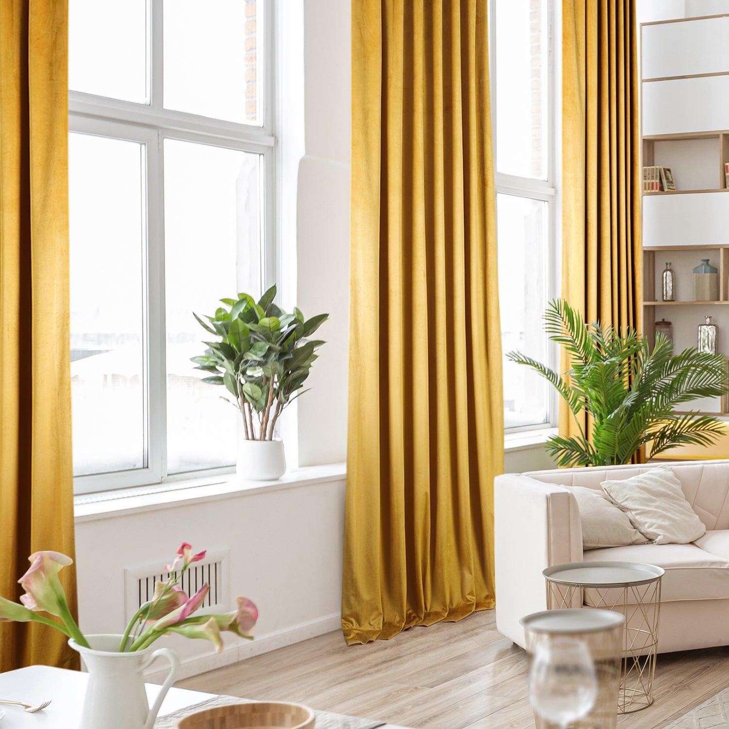 Aztec Gold Heritage Plush Velvet Custom Curtain