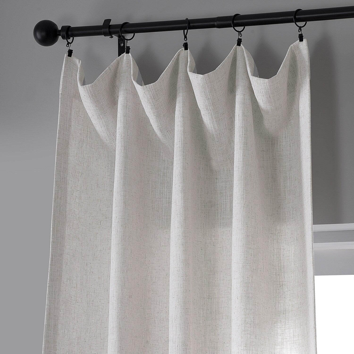 Bliss White Belga Faux Linen Curtain