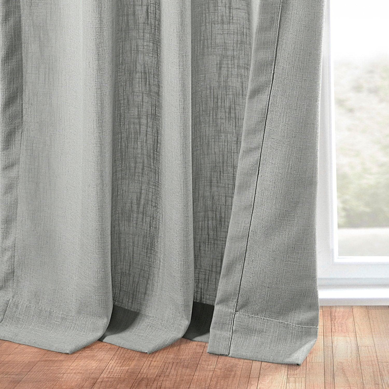 Ash Grey Heavy Faux Linen Curtain