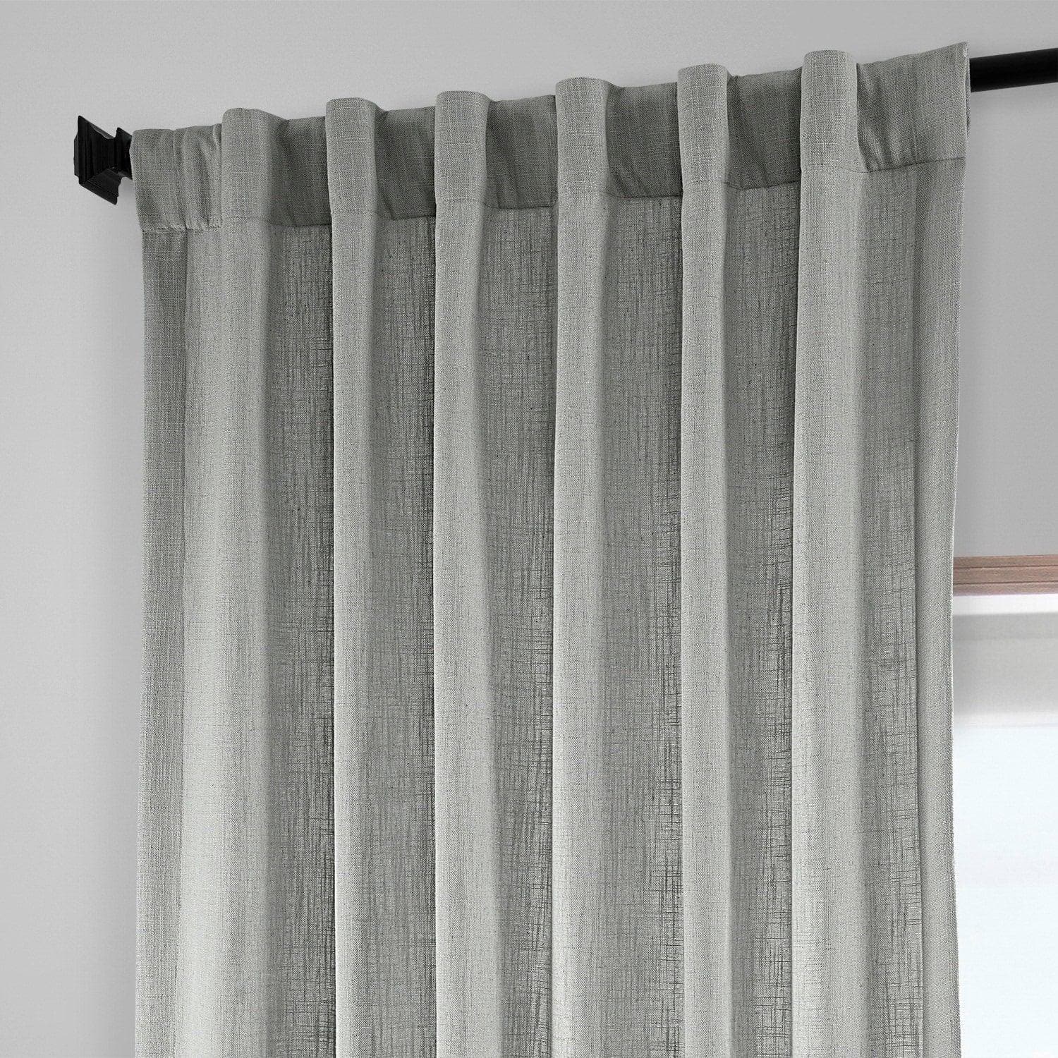 Ash Grey Heavy Faux Linen Curtain