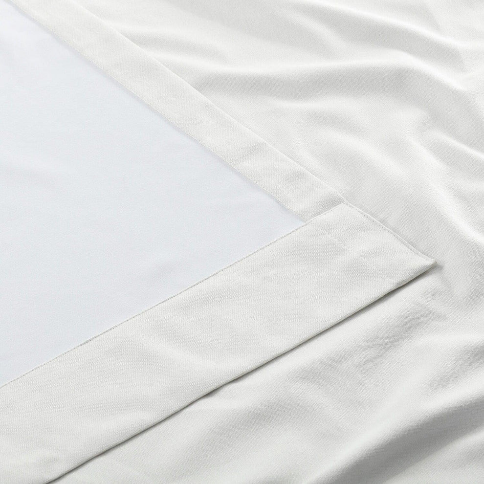 Starlight Off White Thermal Cross Linen Weave Blackout Curtain ...