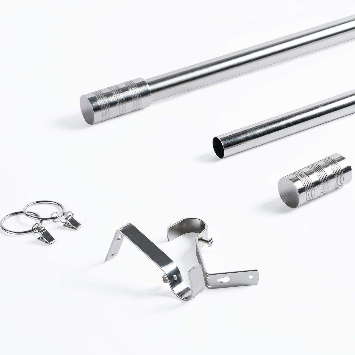 Modern Barrel Nickel Extendable Metal Rod Set