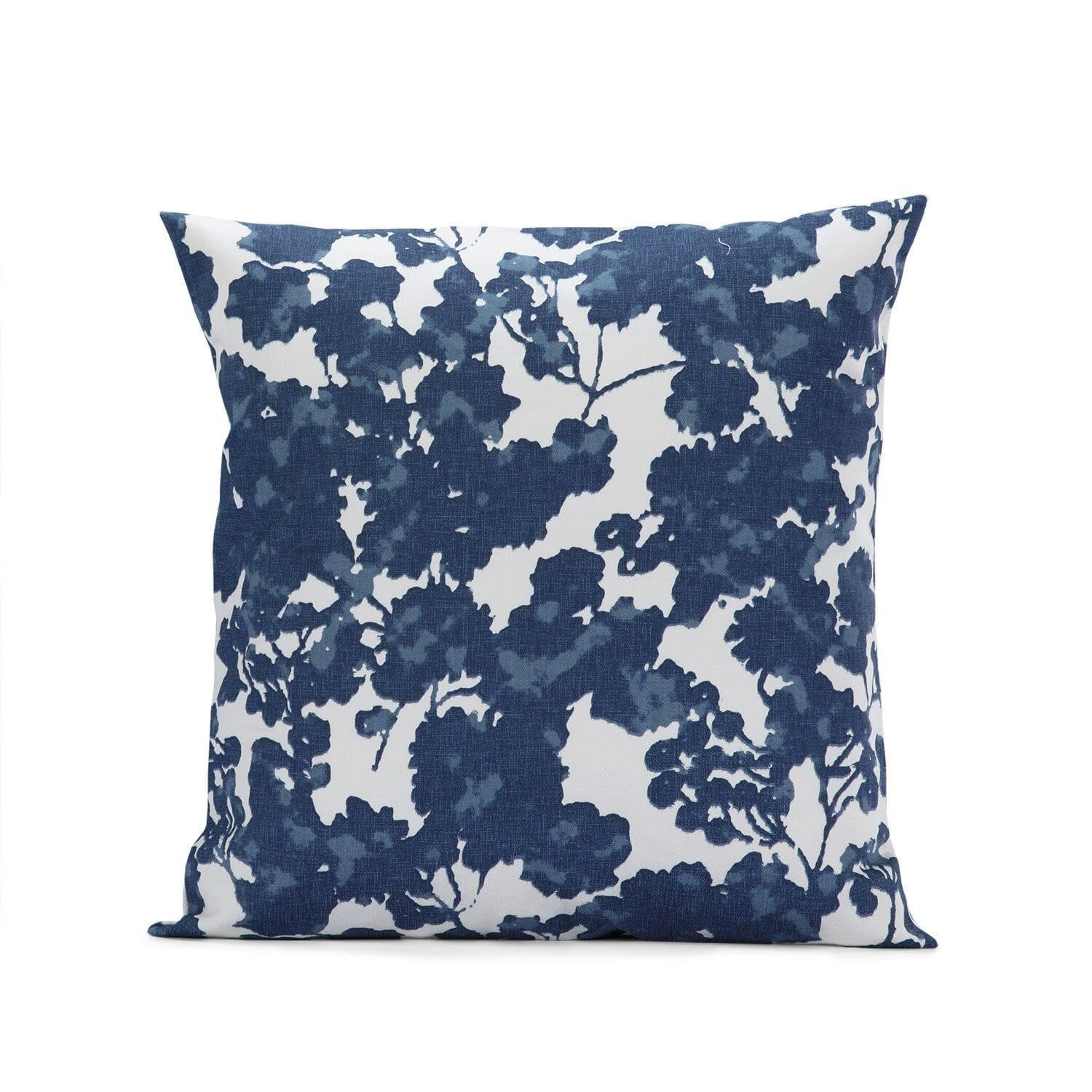 Fleur Blue Floral Printed Cotton Cushion Covers - Pair