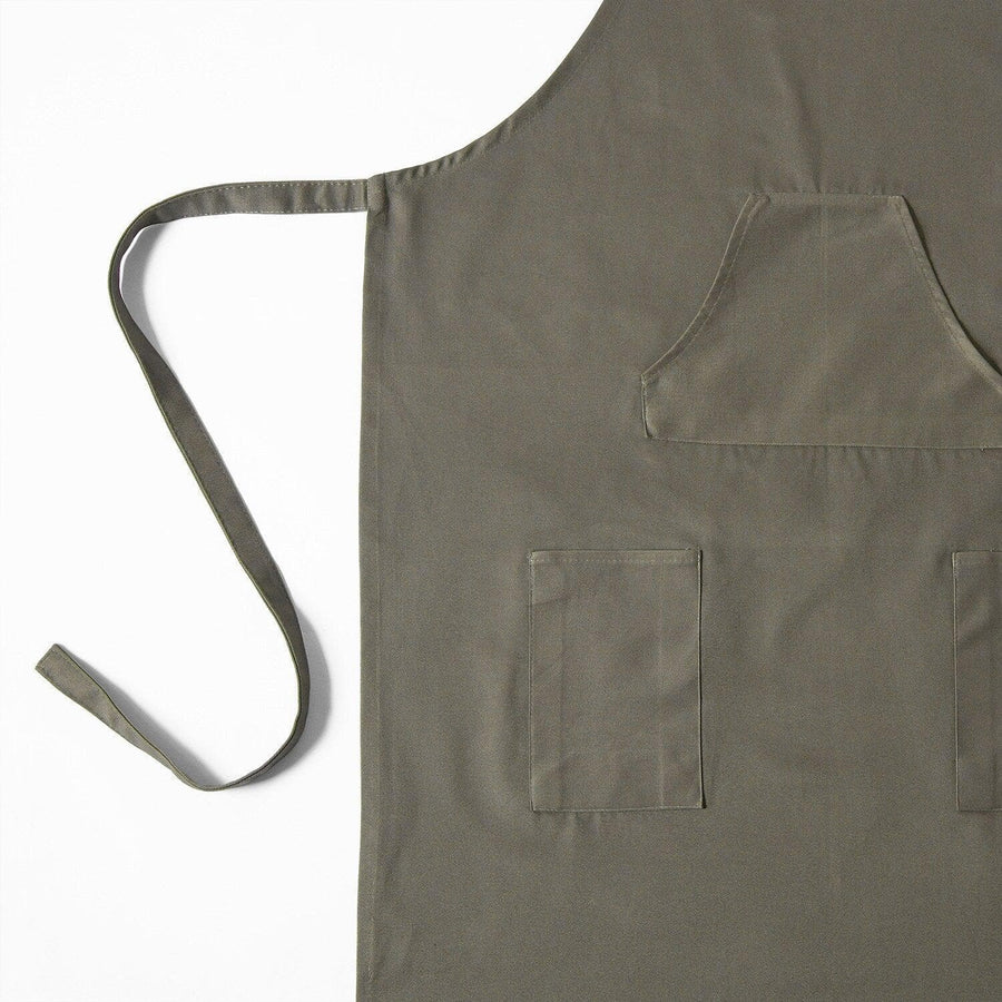 River Rock Grey Solid Cotton Apron