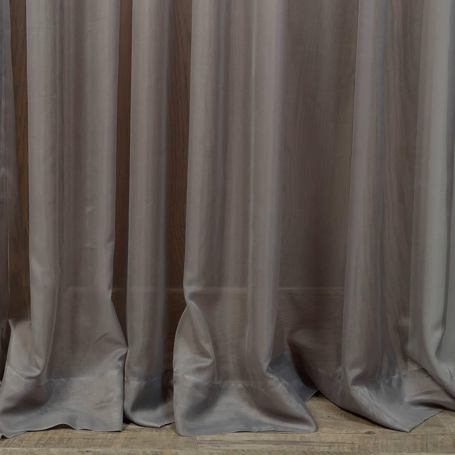 Solid Grey Extra Wide Sheer Curtain – HalfPriceDrapes.com