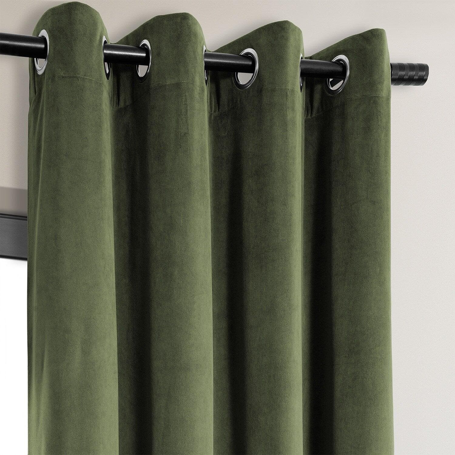 Hunter Green Grommet Signature Velvet Blackout Curtain